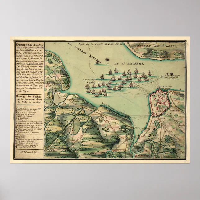 Siege of Quebec Map Poster | Zazzle