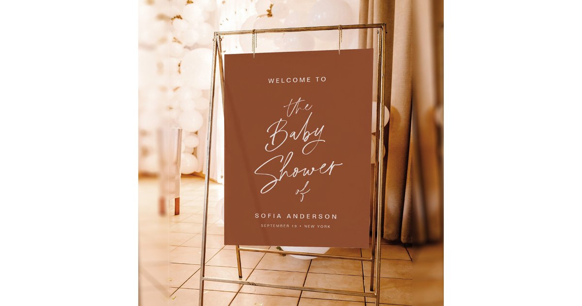 SIENNA Baby Shower Welcome Sign 18x24 Foam Board | Zazzle