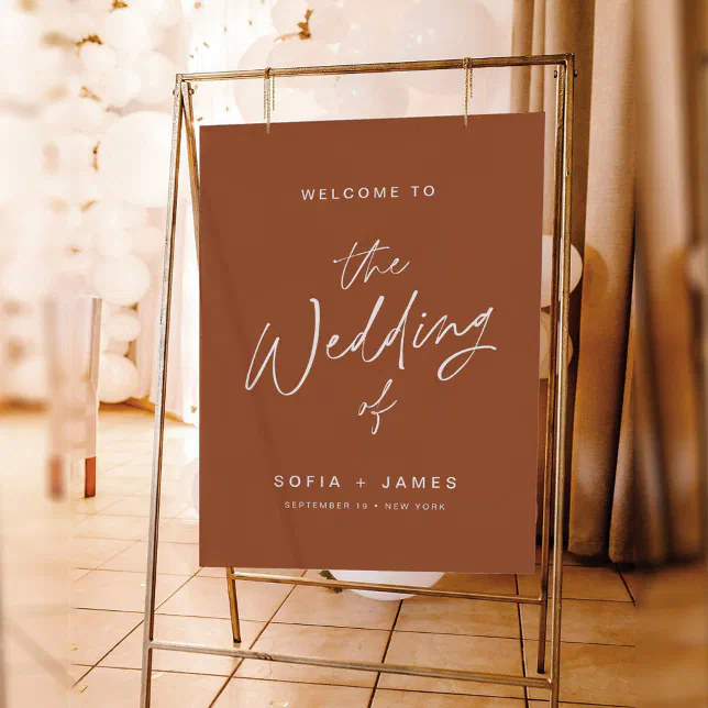 SIENNA Bohemian Wedding Welcome 18x24 Foam Board | Zazzle