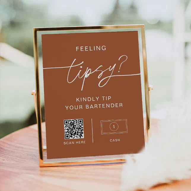 SIENNA Feeling Tipsy Sign, Venmo Cash App Poster | Zazzle