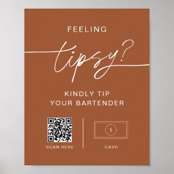 SIENNA Feeling Tipsy Sign, Venmo Cash App Poster | Zazzle