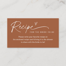 SIENNA Recipe Insert Card | Zazzle