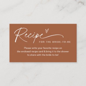 SIENNA Recipe Insert Card | Zazzle