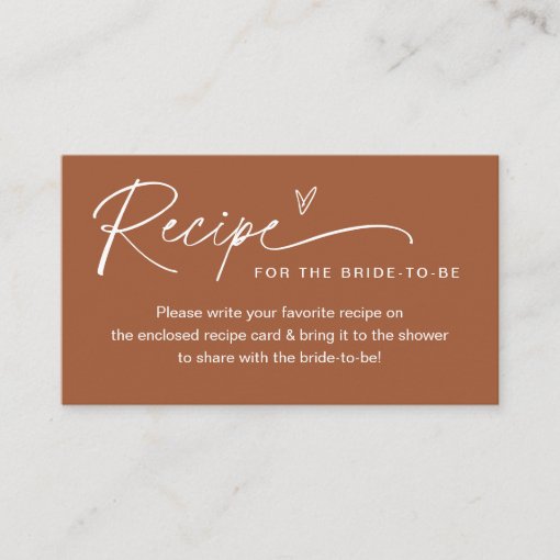 SIENNA Recipe Insert Card | Zazzle