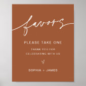 SIENNA Wedding Favors Sign - Terracotta Bohemian | Zazzle