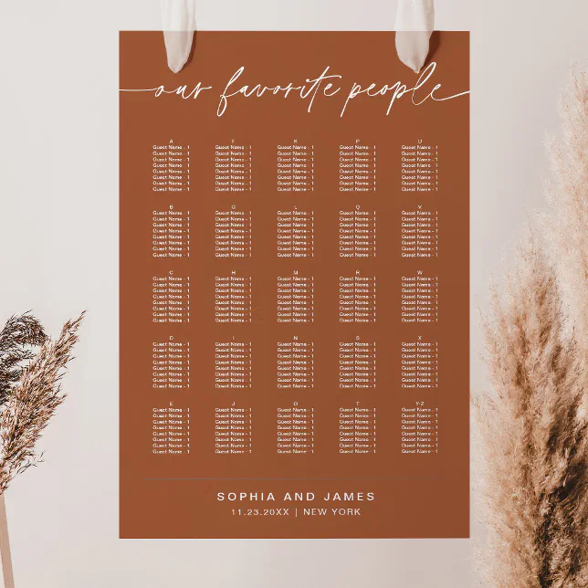 SIENNA Wedding Seating Chart Foam Board Sign | Zazzle