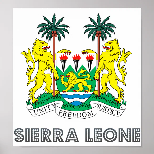 Sierra Leone Coat of Arms Poster | Zazzle