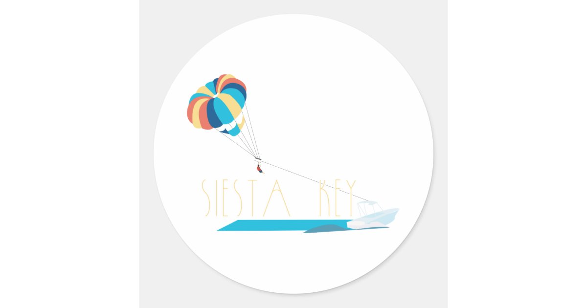 Siesta Key Beach Parasailing Classic Round Sticker | Zazzle