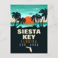 Siesta Key Florida Beach Retro Sunset Souvenirs Postcard | Zazzle