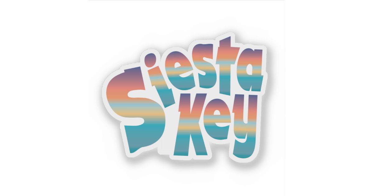 Siesta Key in sunset colors Sticker | Zazzle