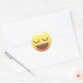 Sigh of Relief Happy Calm Emoji Face Sticker | Zazzle