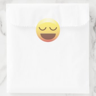 Sigh of Relief Happy Calm Emoji Face Sticker | Zazzle