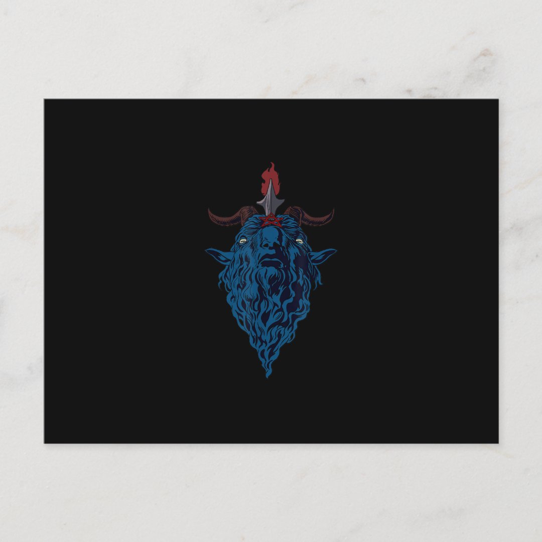 Sigil Of Baphomet Goat Of Mendes Satan Dark Goth Invitation Postcard ...