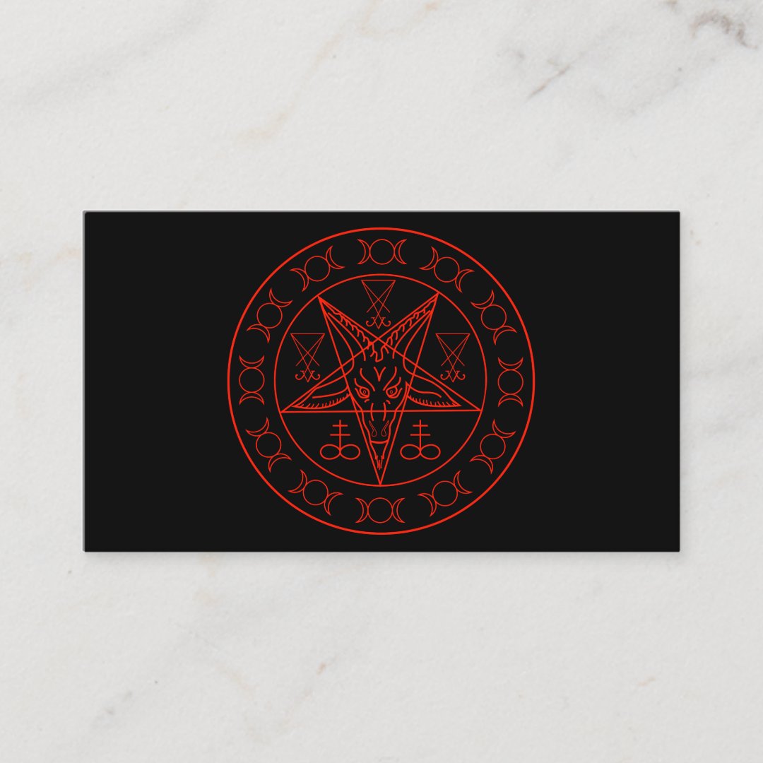 Sigil of Baphomet triple moon and sigil of lucifer Business Card | Zazzle