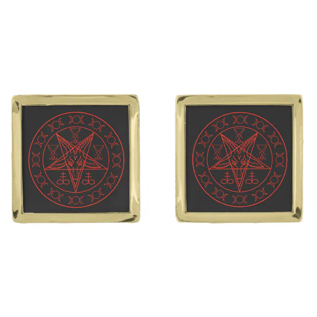 Sigil of Baphomet triple moon and sigil of lucifer Cufflinks | Zazzle