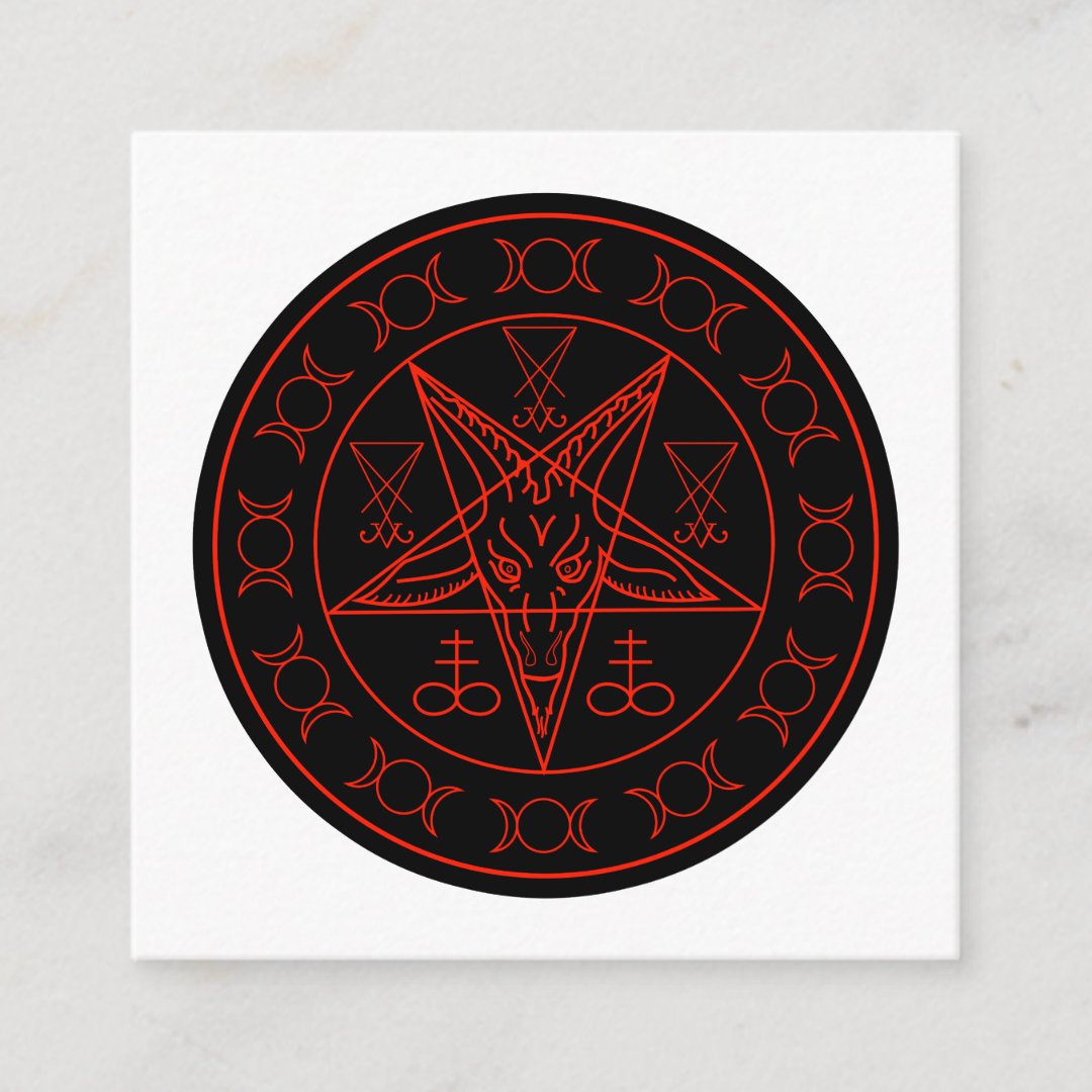 Sigil of Baphomet triple moon and sigil of lucifer Enclosure Card | Zazzle