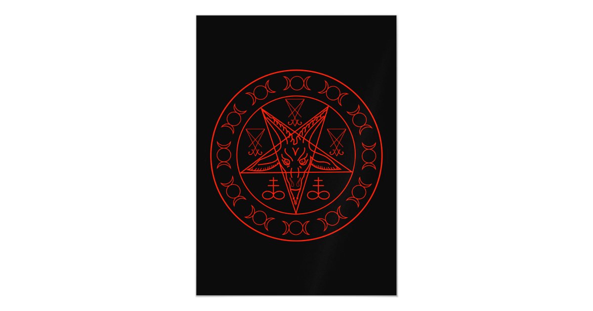 Sigil of Baphomet triple moon and sigil of lucifer Magnetic Invitation ...