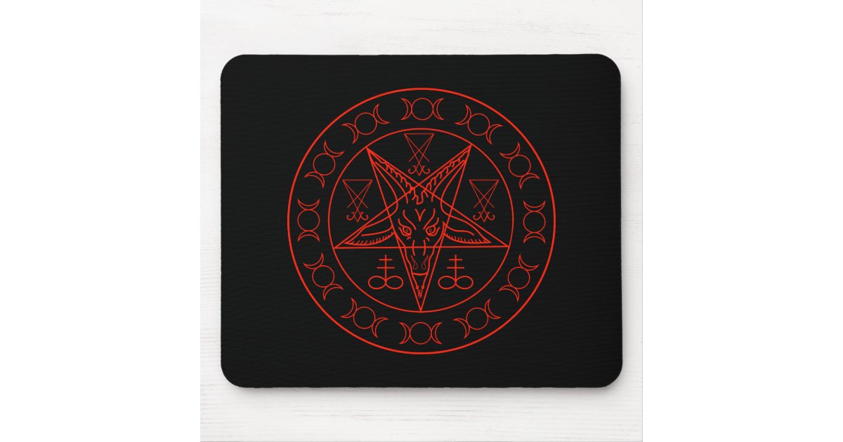 Sigil of Baphomet triple moon and sigil of lucifer Mouse Pad | Zazzle