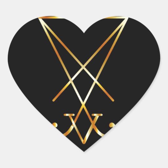Sigil of Lucifer- A symbol of satanism Heart Sticker | Zazzle.com