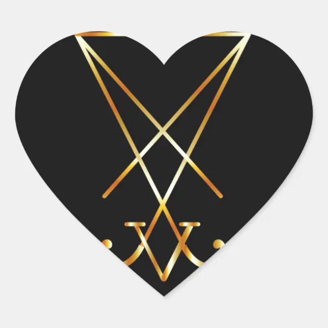 Sigil of Lucifer- A symbol of satanism Heart Sticker | Zazzle