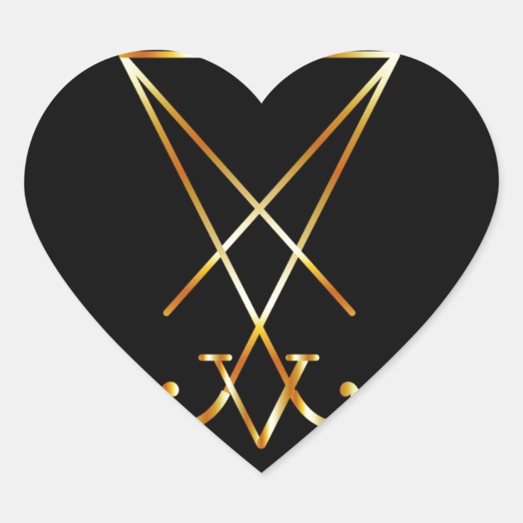 Sigil of Lucifer- A symbol of satanism Heart Sticker | Zazzle