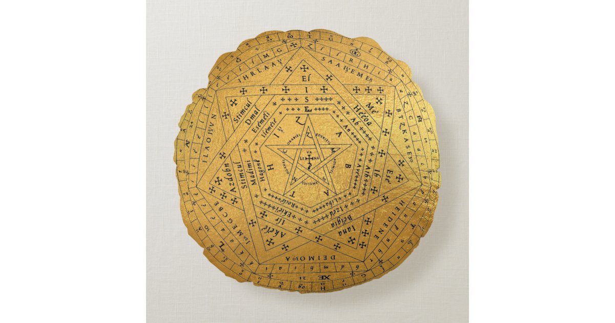 Sigillum Dei Seal of God Angelic John Dee Diagram Round Pillow | Zazzle