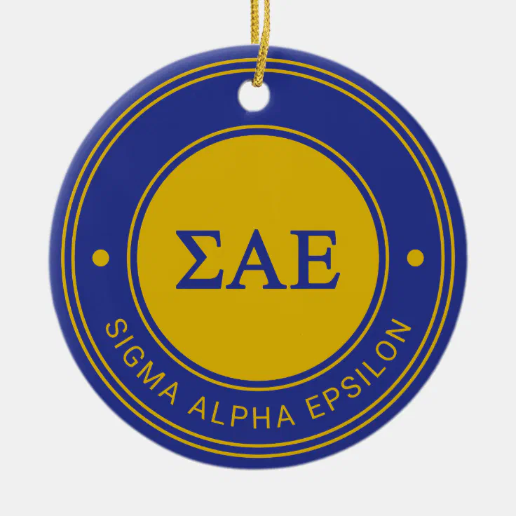Sigma Alpha Epsilon | Badge Ceramic Ornament | Zazzle