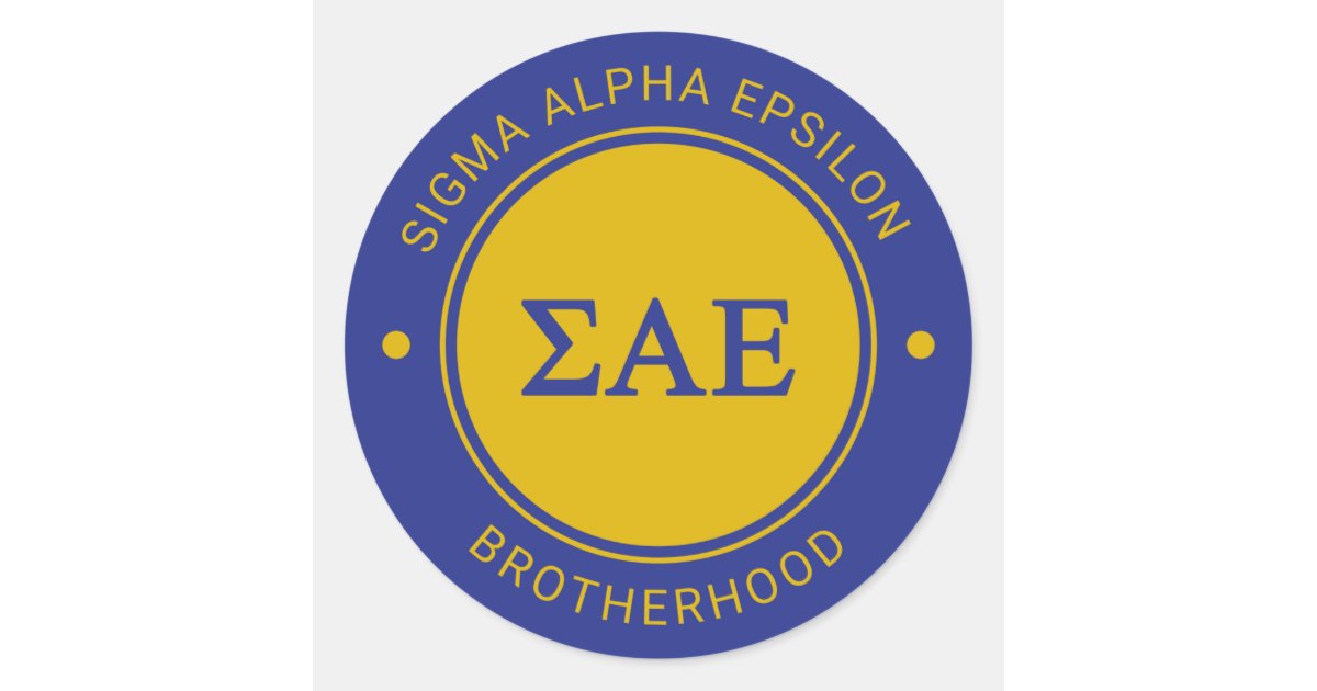Sigma Alpha Epsilon | Badge Classic Round Sticker | Zazzle