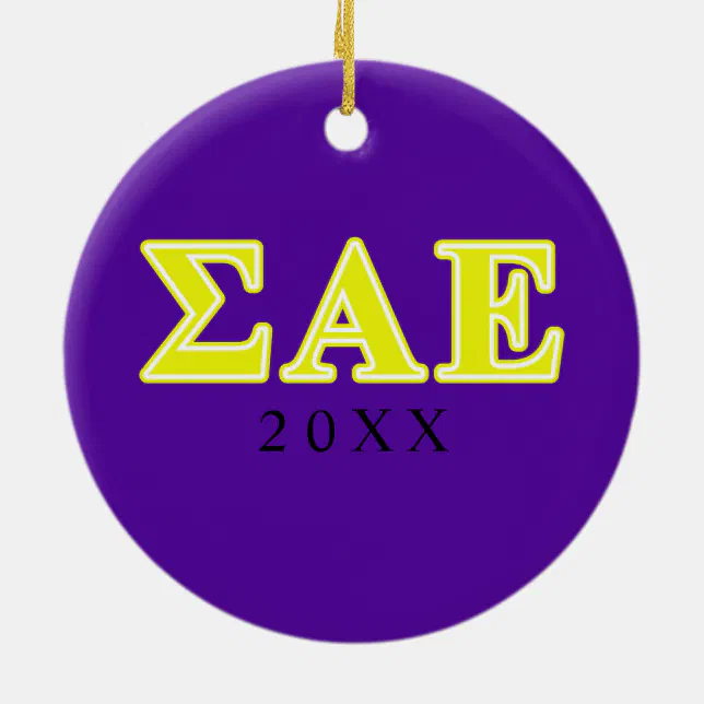 Sigma Alpha Epsilon Yellow Letters Ceramic Ornament | Zazzle