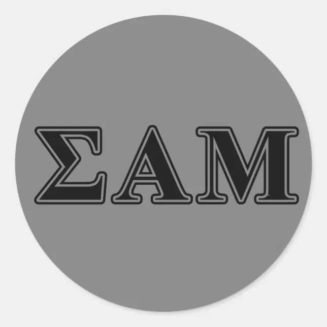 Sigma Alpha Mu Black Letters Classic Round Sticker | Zazzle