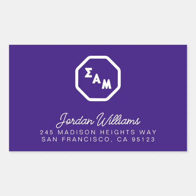 Sigma Alpha Mu Fraternity Octagon Greek Letters Rectangular Sticker ...
