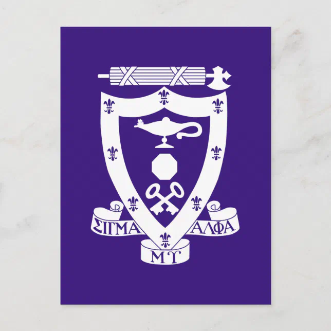 Sigma Alpha Mu Fraternity Official Coat of Arms Postcard | Zazzle