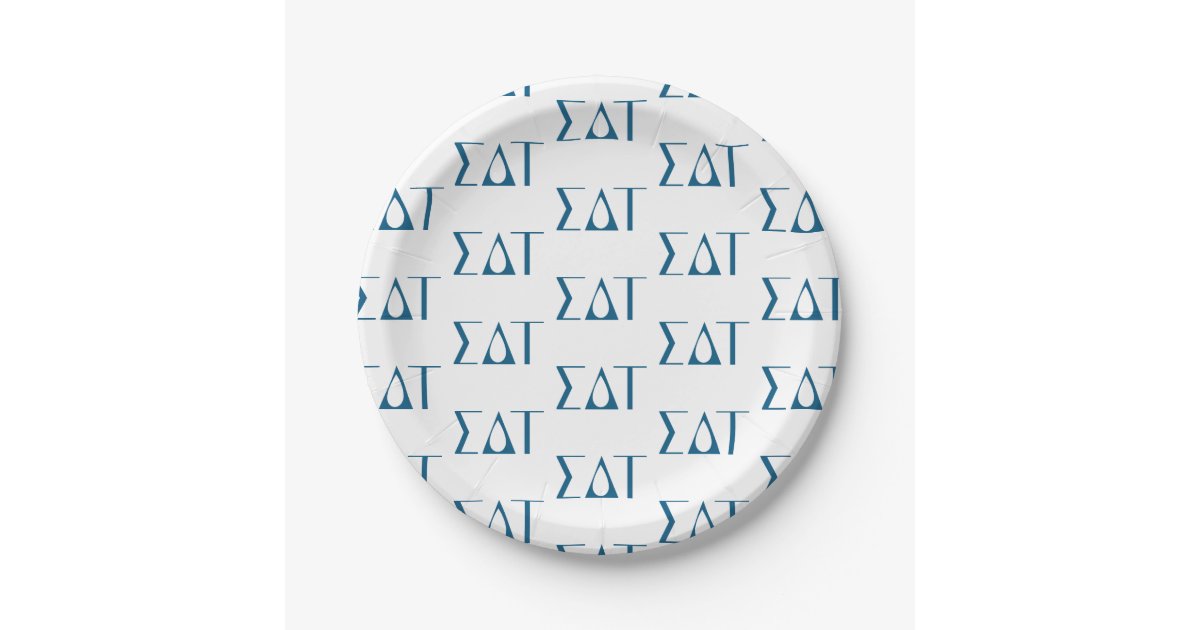 Sigma Delta Tau Sorority Greek Letters Logo Paper Plates | Zazzle