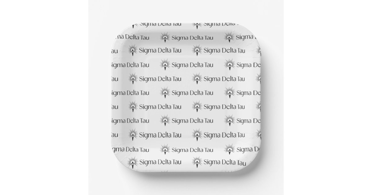 Sigma Delta Tau Sorority Horizontal Torch Logo Paper Plates | Zazzle