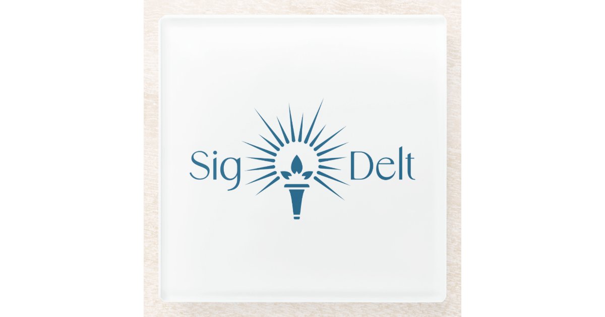 Sigma Delta Tau Sorority Torch Emblem Glass Coaster | Zazzle