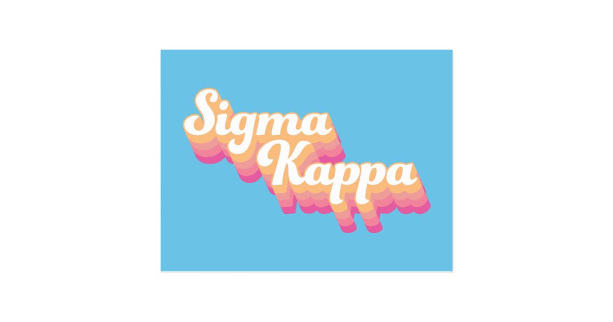 Sigma Kappa | Groovy Script Postcard | Zazzle.com