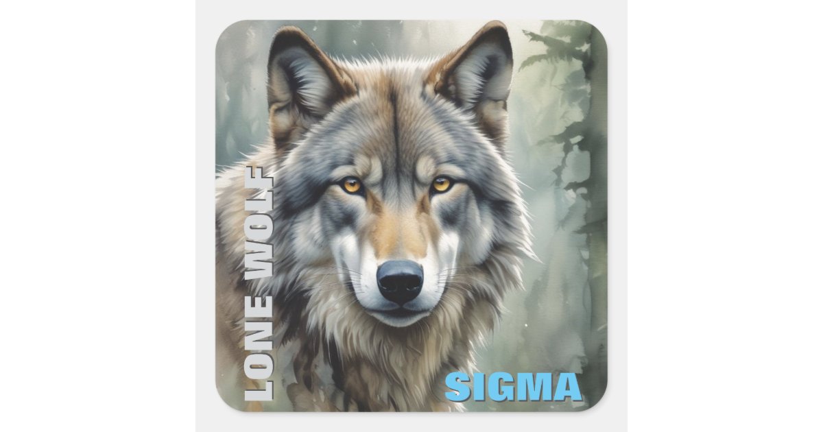 Sigma Male Lone Wolf Square Sticker | Zazzle