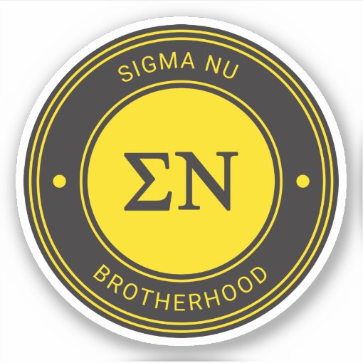 Sigma Nu | Badge Sticker | Zazzle