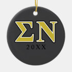 Sigma Nu Gold Letters Ceramic Ornament | Zazzle.com