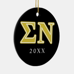 Sigma Nu Gold Letters Ceramic Ornament | Zazzle