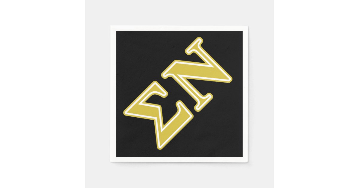 Sigma Nu Gold Letters Napkins | Zazzle