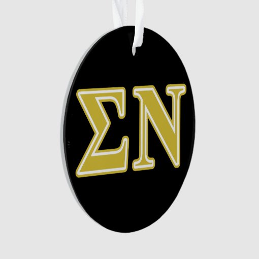Sigma Nu Gold Letters Ornament | Zazzle