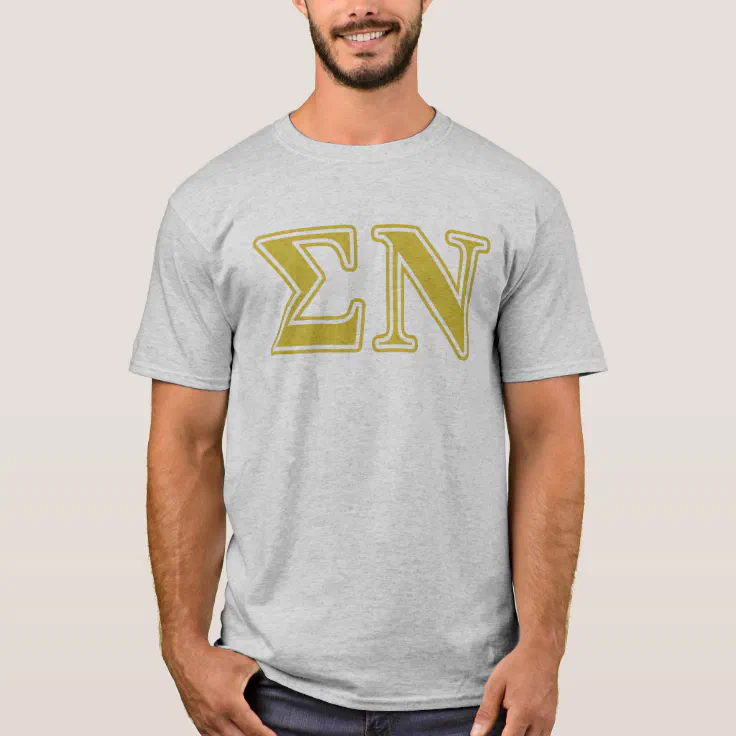 Sigma Nu Gold Letters T-Shirt | Zazzle
