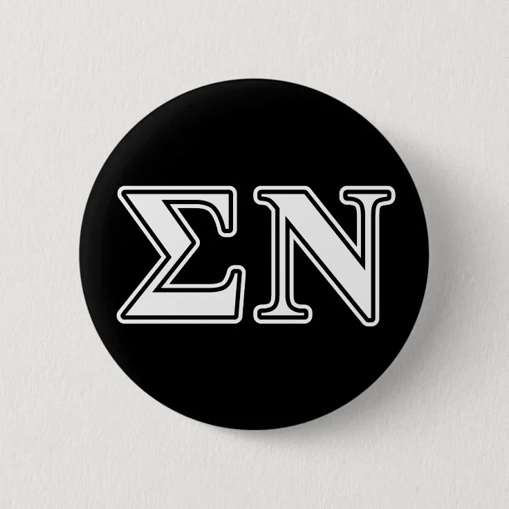 Sigma Nu White and Black Letters Pinback Button | Zazzle