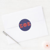 Sigma Phi Epsilon Red Letters Classic Round Sticker | Zazzle