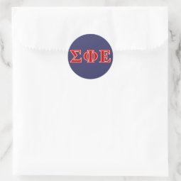 Sigma Phi Epsilon Red Letters Classic Round Sticker | Zazzle