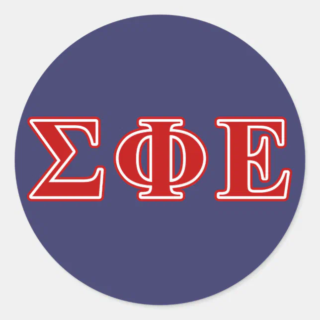Sigma Phi Epsilon Red Letters Classic Round Sticker | Zazzle