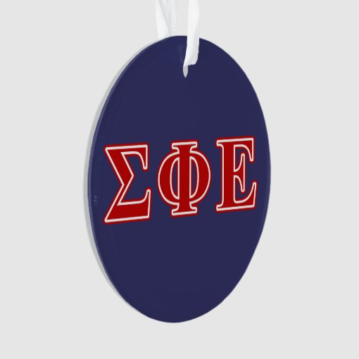 Sigma Phi Epsilon Red Letters Ornament | Zazzle