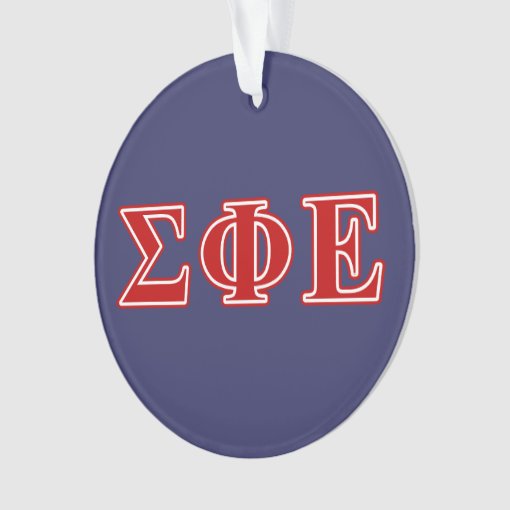 Sigma Phi Epsilon Red Letters Ornament | Zazzle