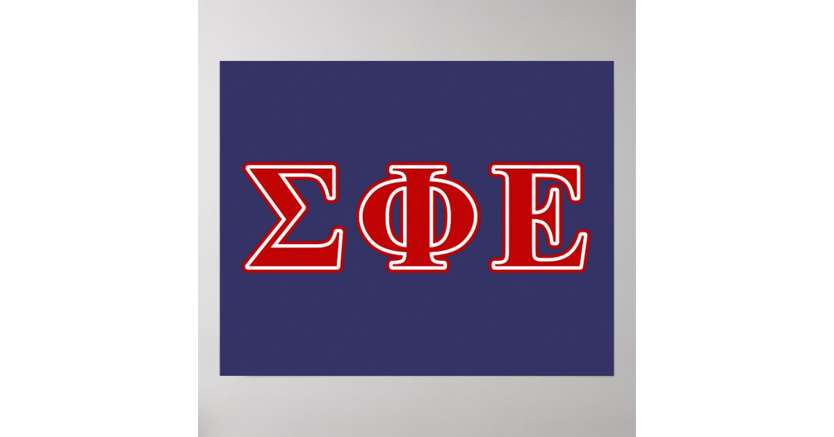 Sigma Phi Epsilon Red Letters Poster | Zazzle
